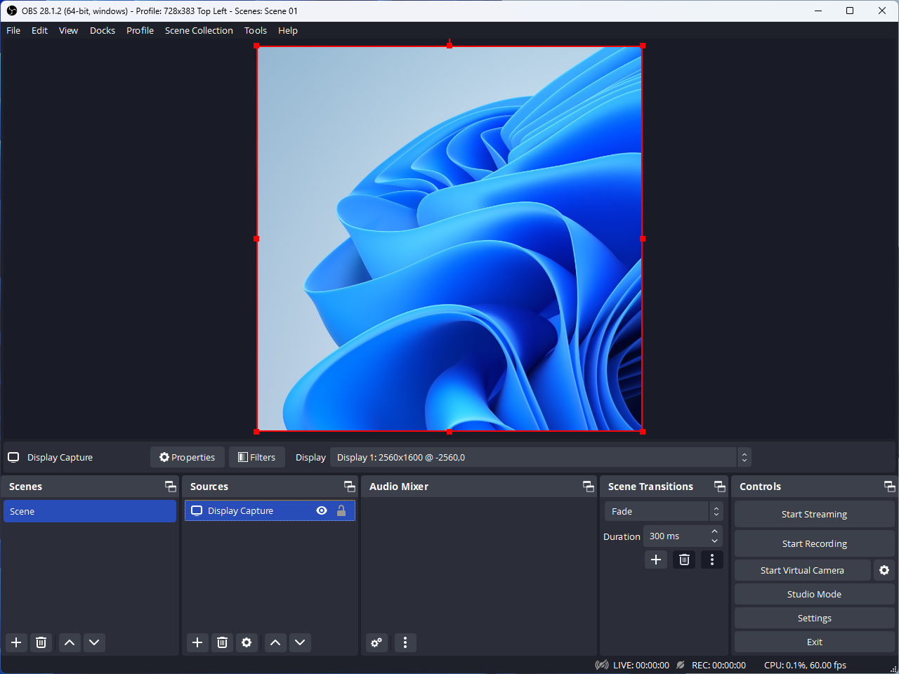 OBS Studio / 디스플레이 캡쳐 / 특정 영역 녹화하는 방법 – MANUAL FACTORY