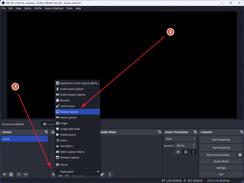 OBS Studio / 디스플레이 캡쳐 / 특정 영역 녹화하는 방법 – MANUAL FACTORY