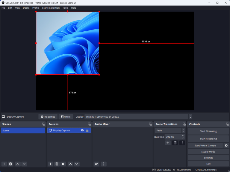OBS Studio / 디스플레이 캡쳐 / 특정 영역 녹화하는 방법 – MANUAL FACTORY