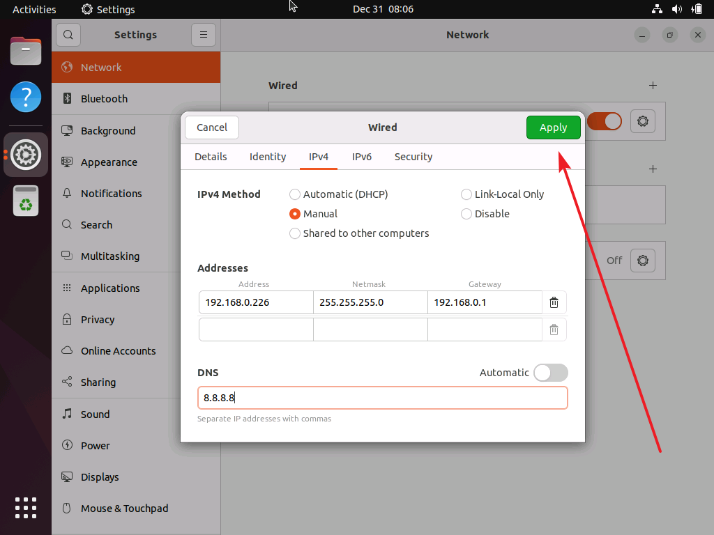 Ubuntu 22.04 Server / 고정 IP 설정하는 방법 – MANUAL FACTORY