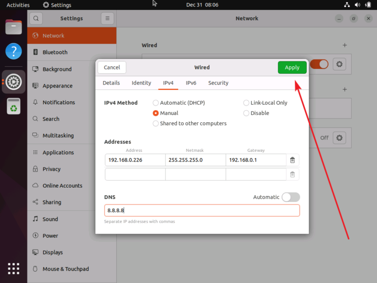 Ubuntu 22.04 Server / 고정 IP 설정하는 방법 – MANUAL FACTORY